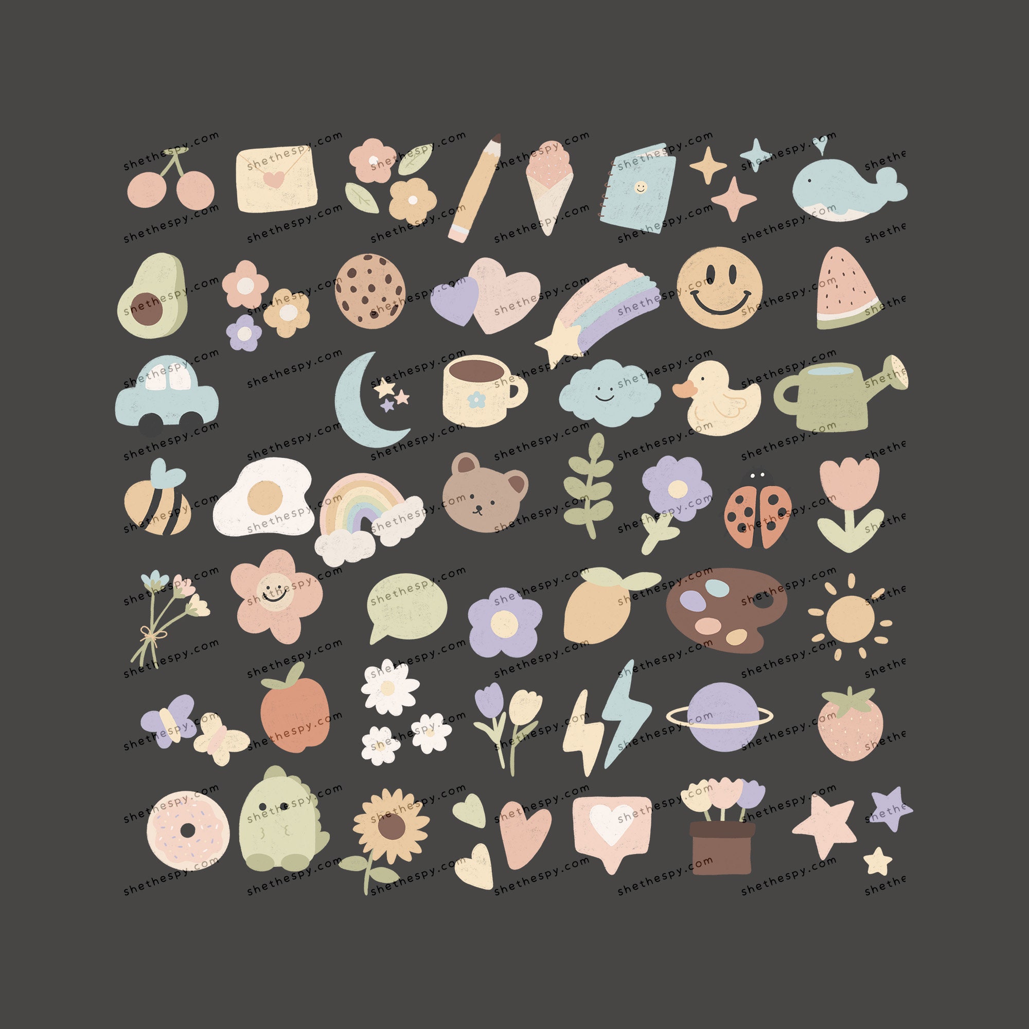 Cute Doodles Digital Stickers, Kawaii Goodnotes Stickers, Digital ...