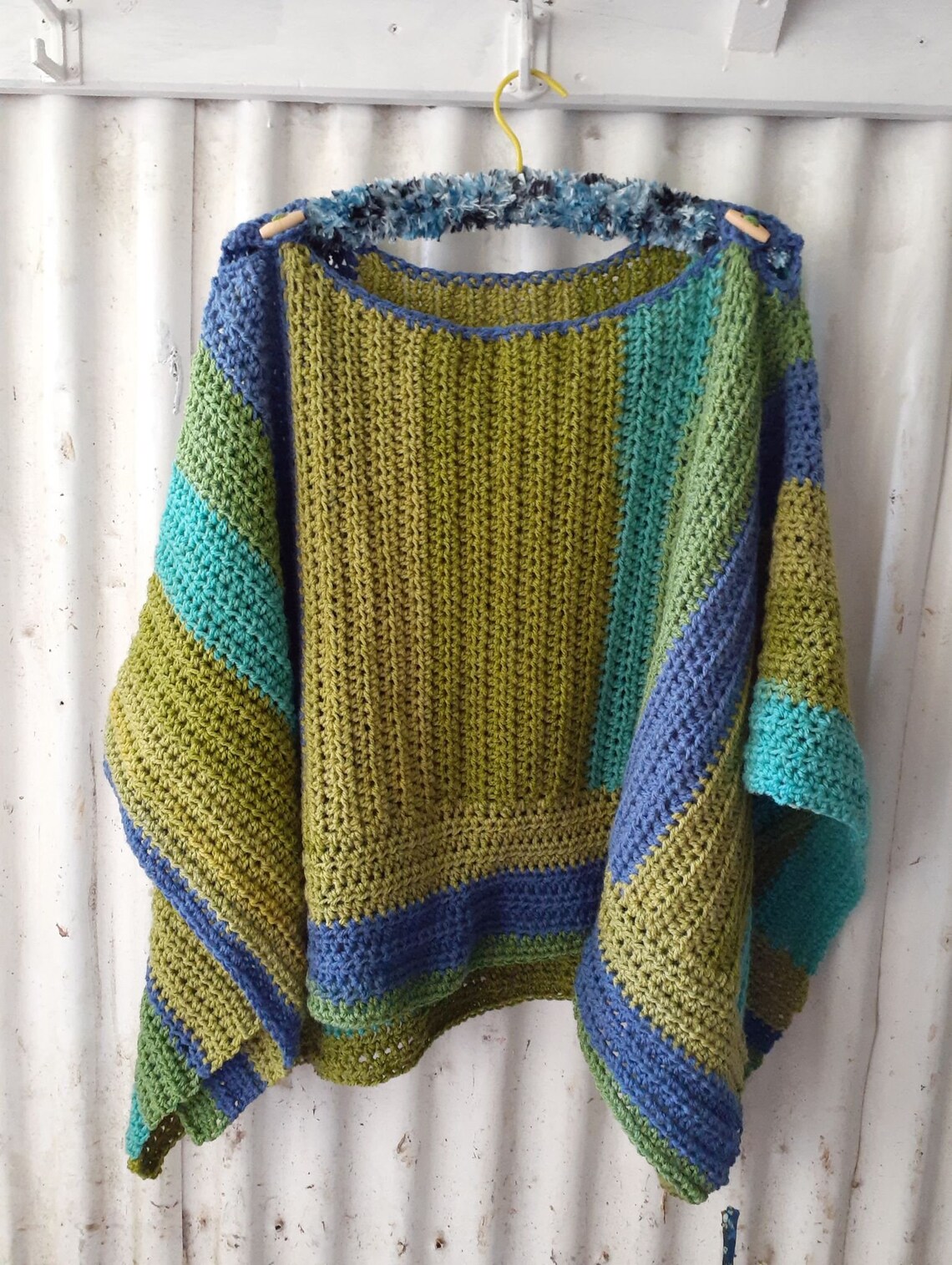 Rectangle Crochet Poncho Pattern Unisex Poncho Easy Crochet | Etsy