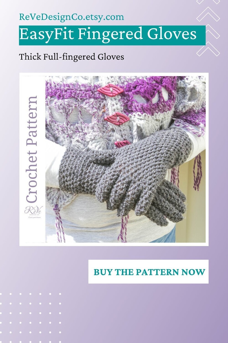 Crochet Glove Pattern - Fingered Glove Crochet Pattern – Crochet Gloves ...