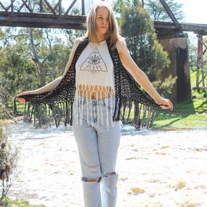 Boho Crochet Vest Pattern, Relaxed Boho Vest, Fringed Vest, Casual Vest ...