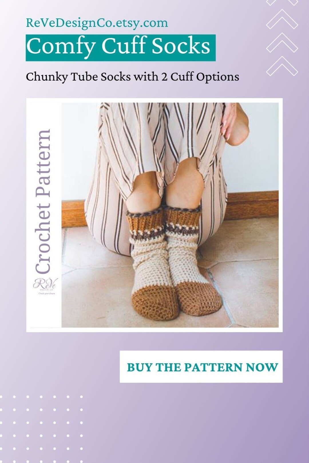 Crochet Ankle Sock Pattern. Tube Socks With Cuff or Roll-over Top ...