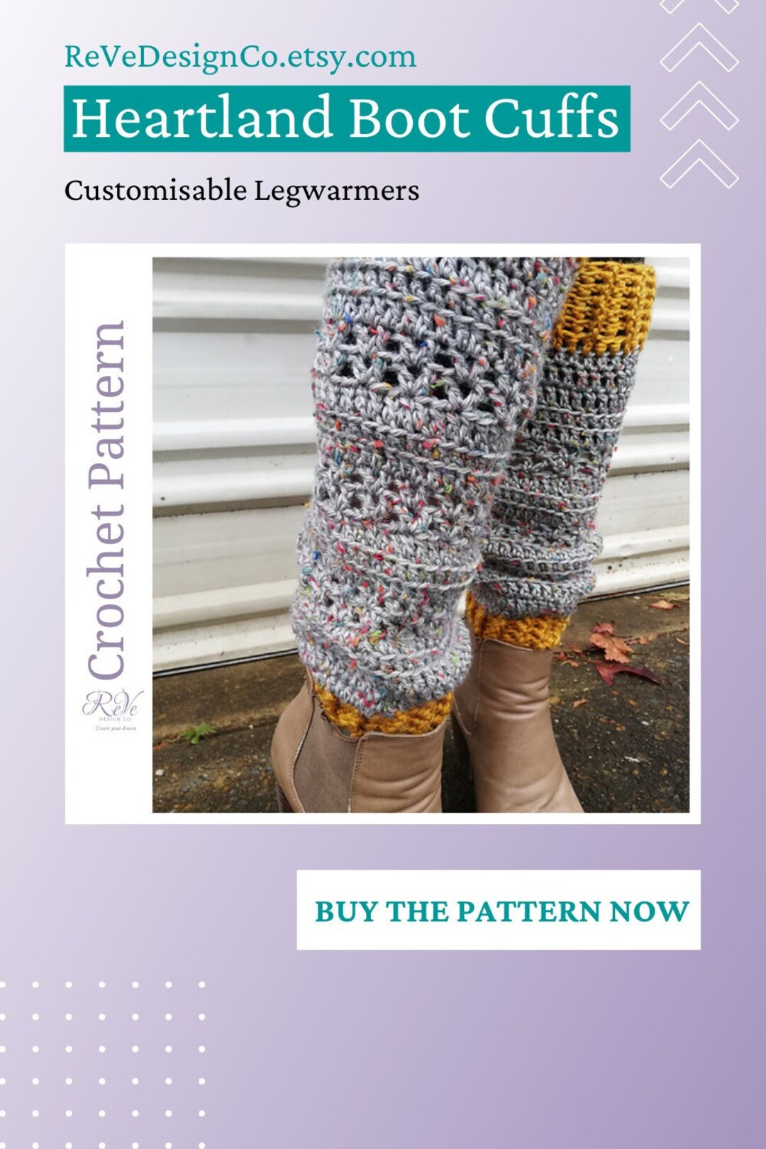Leg Warmers or Boot Cuffs Crochet Pattern - Slouchy, Adjustable, Long ...
