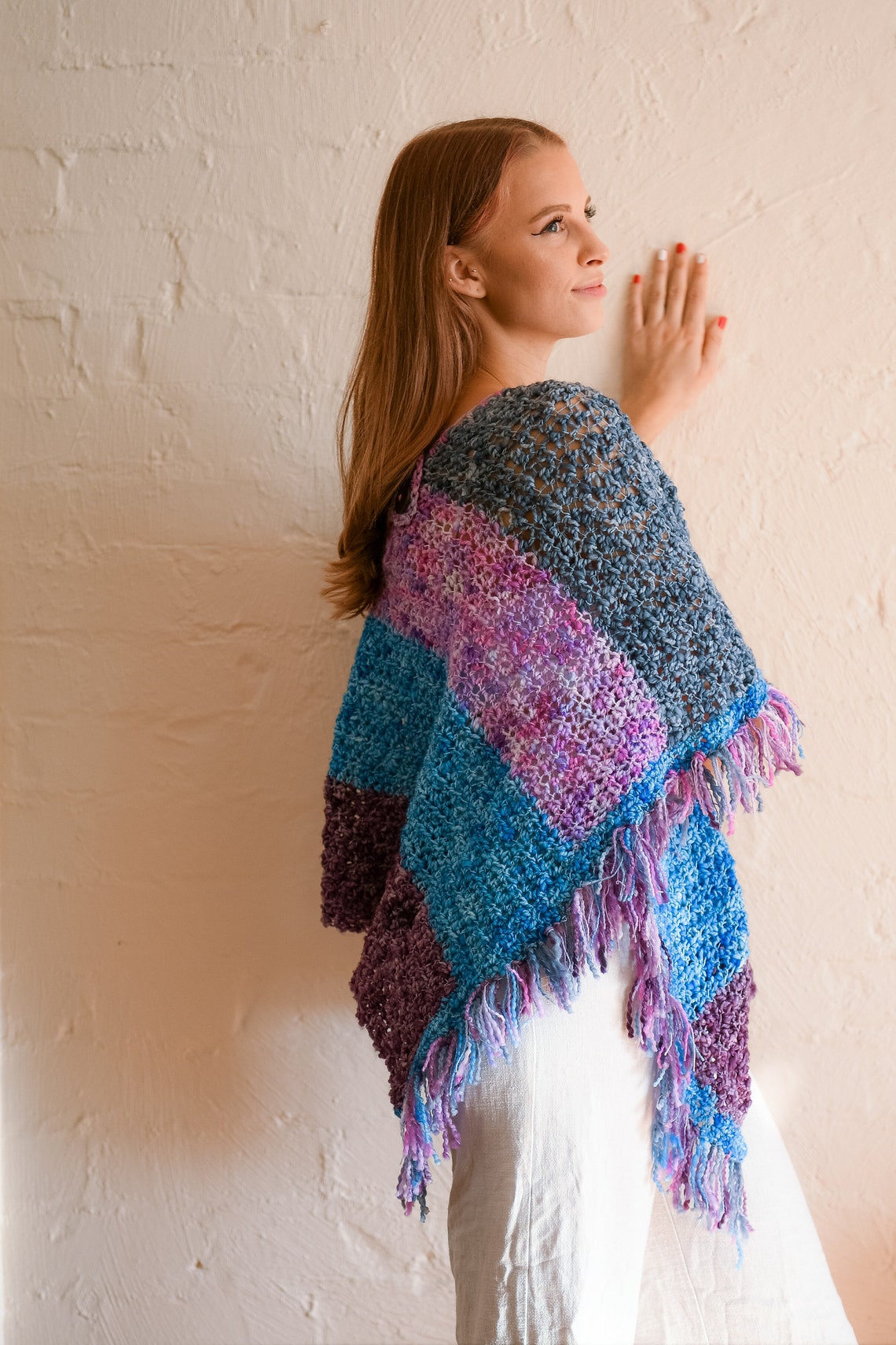 Rectangle Crochet Poncho Pattern Unisex Poncho Easy Crochet - Etsy