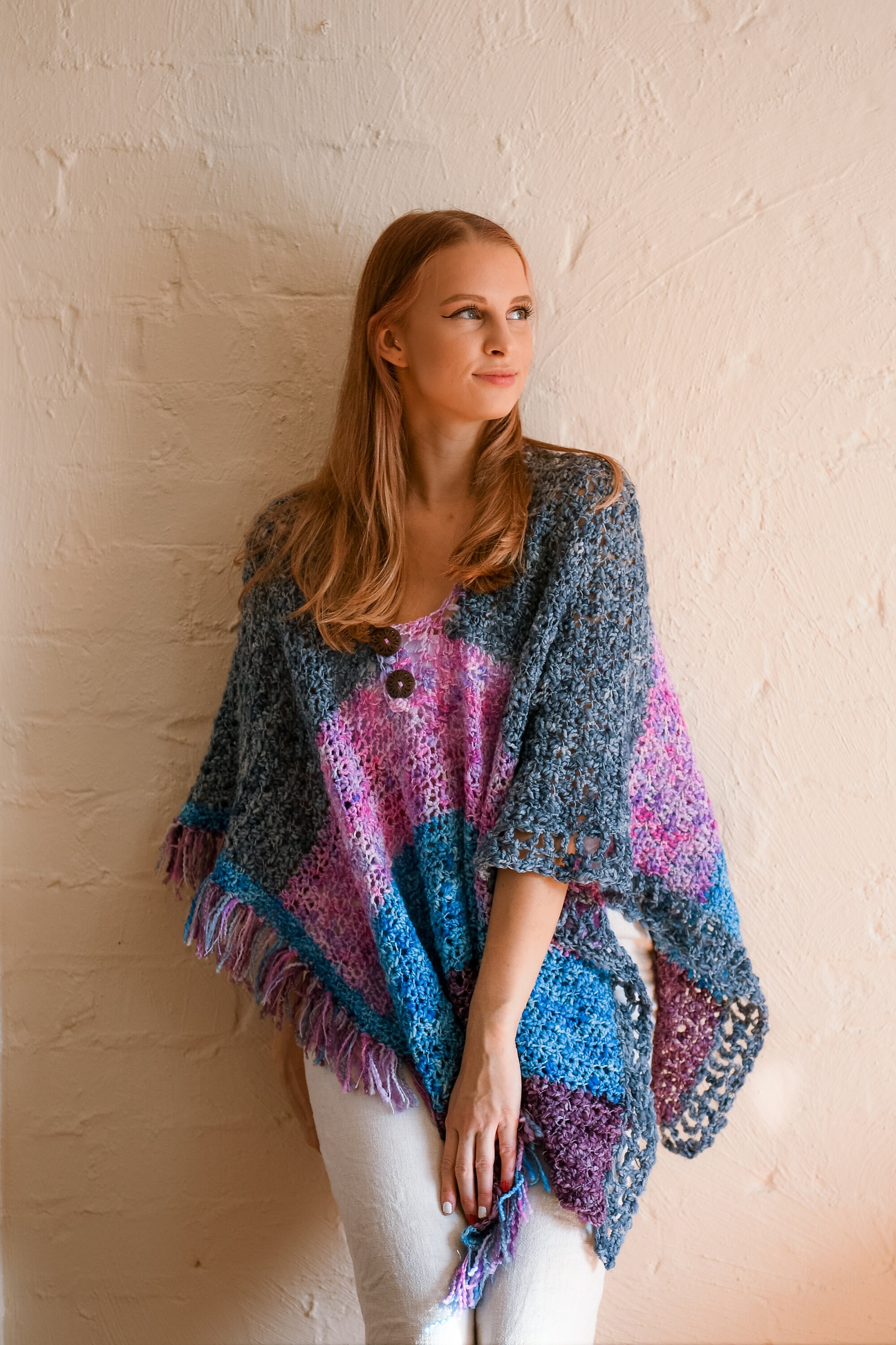 Rectangle Crochet Poncho Pattern Unisex Poncho (Download Now) - Etsy