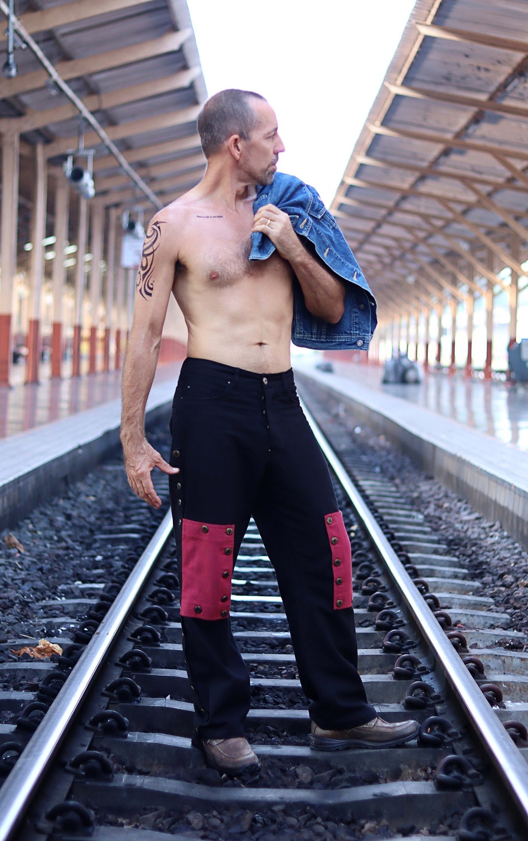 Apocalypse Pants, Steampunk Pants, Steampunk Jeans, Style Metal Button ...