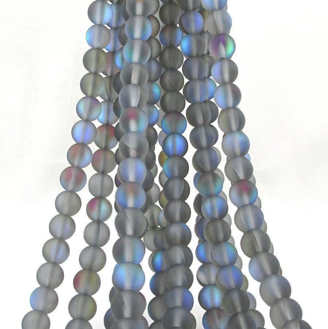 Matte Gray AB 8mm Glass Beads - Etsy