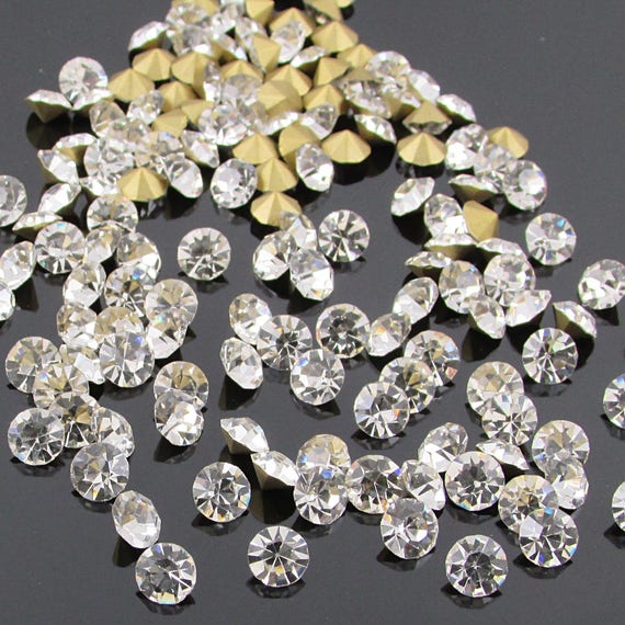 Pointed Back Foiled Rhinestones - Etsy