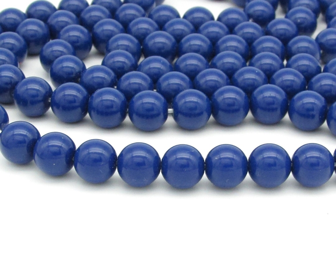 Navy Blue Preciosa Crystal Nacre Pearls, 6mm 8mm 10mm 12mm Round Maxima ...