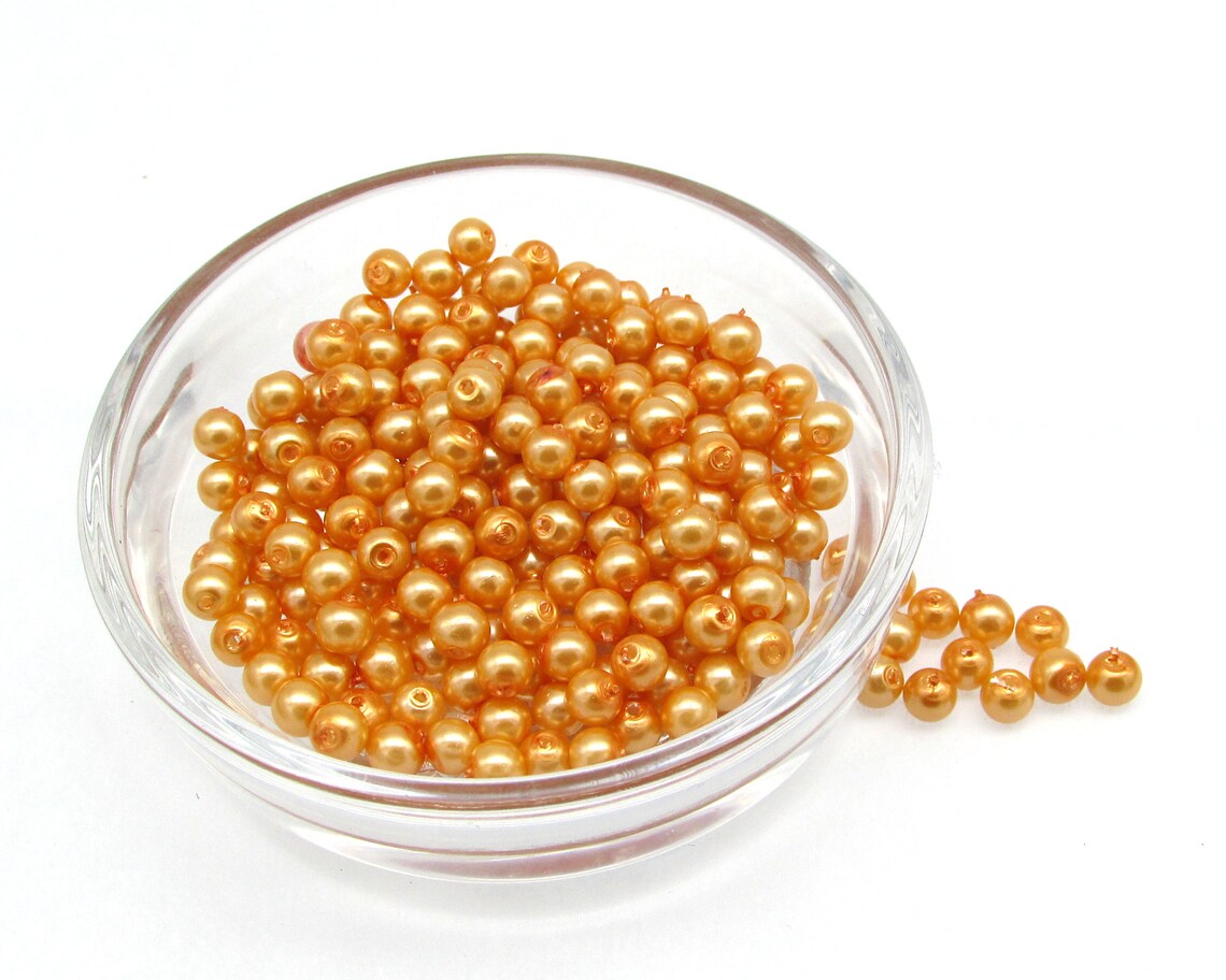 4mm Golden Yellow Glass Pearls 20g - Etsy