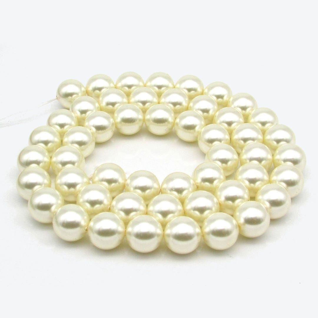Cream 10mm Round Crystal Pearl Beads - Etsy