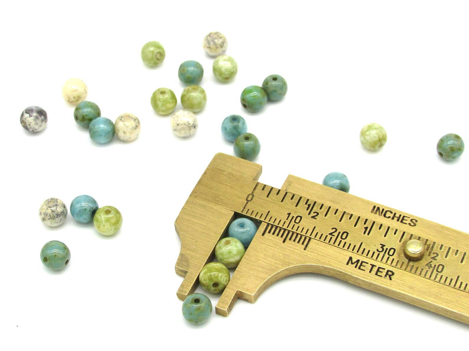 6mm Marbled Glass Bead Mix Etsy