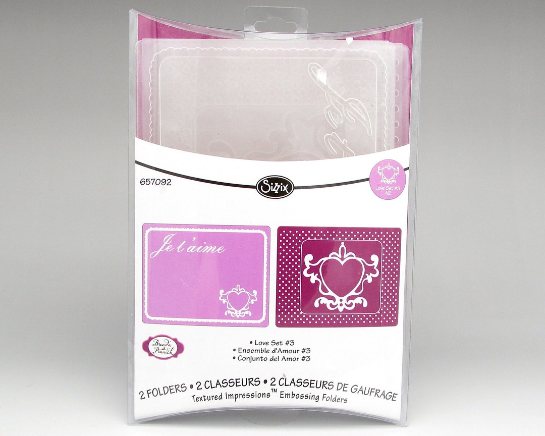 A2 Embossing Folder Set of 2 Sizzix Textured Impressions, Choice of ...