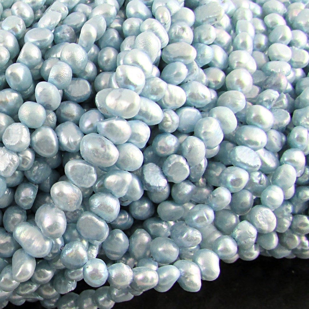 4-5mm Blue Cultured Freshwater Pearl Nugget Bead Strand - Etsy UK