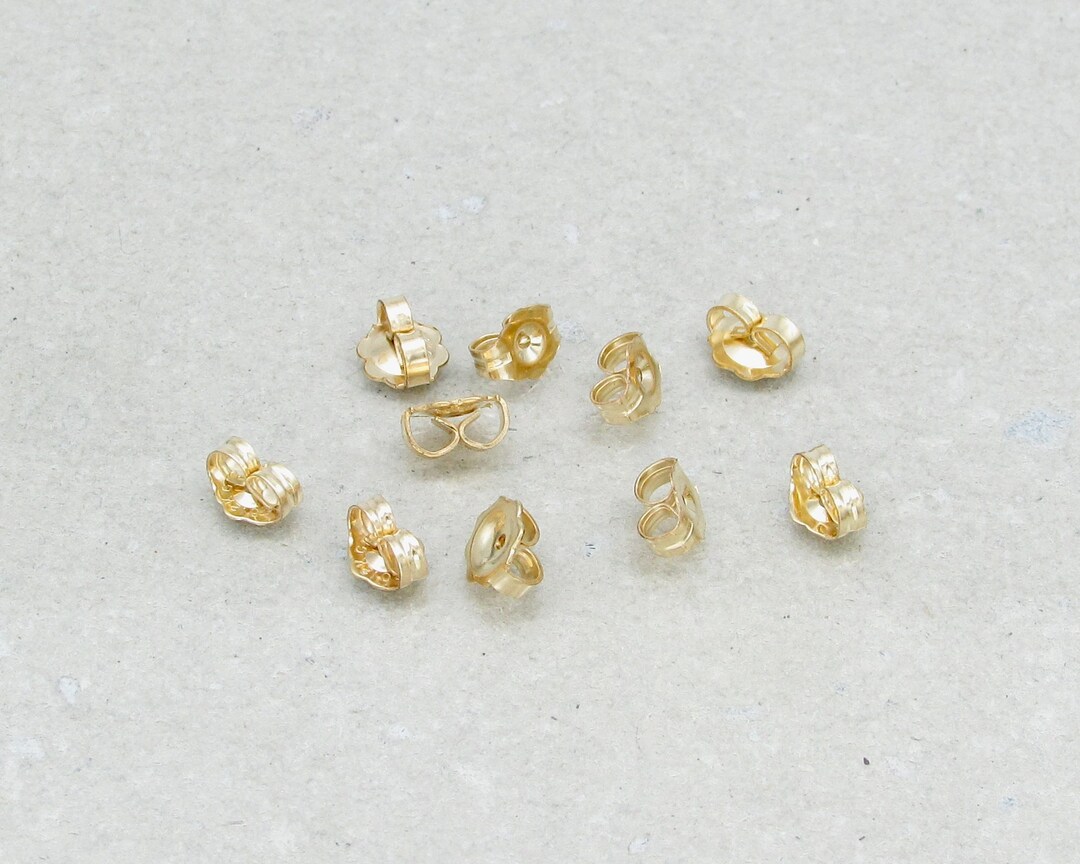 Scalloped Earring Clutch, 12k Gold Filled Friction Ear Nuts (10) - Etsy
