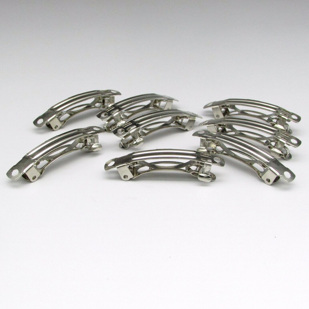 Small Blank Barrette Bases, 1 1/4 Snap on Hollow Teardrop, 1 1/2 Hinged ...