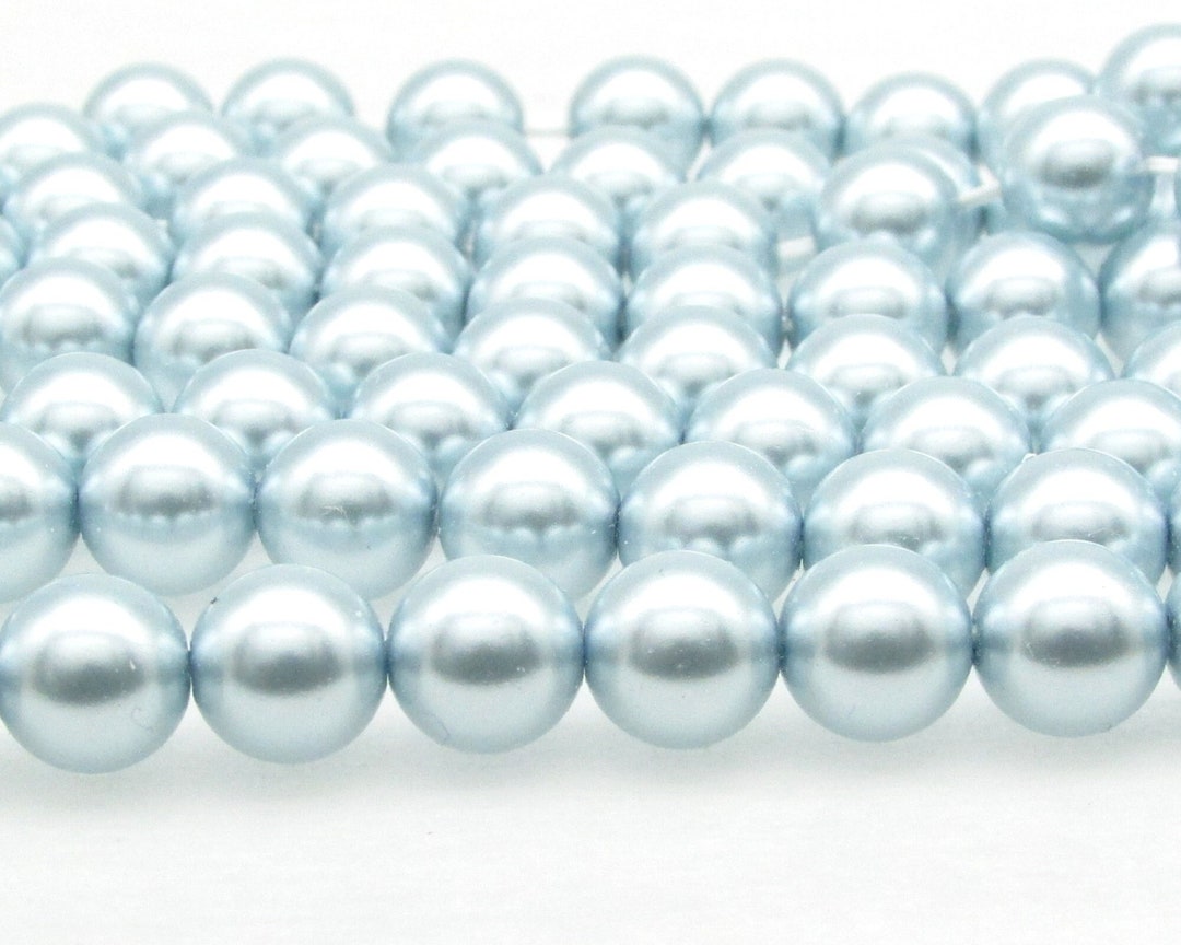 Light Blue Preciosa Crystal Nacre Pearls, 6mm 8mm 10mm Rounds - Etsy