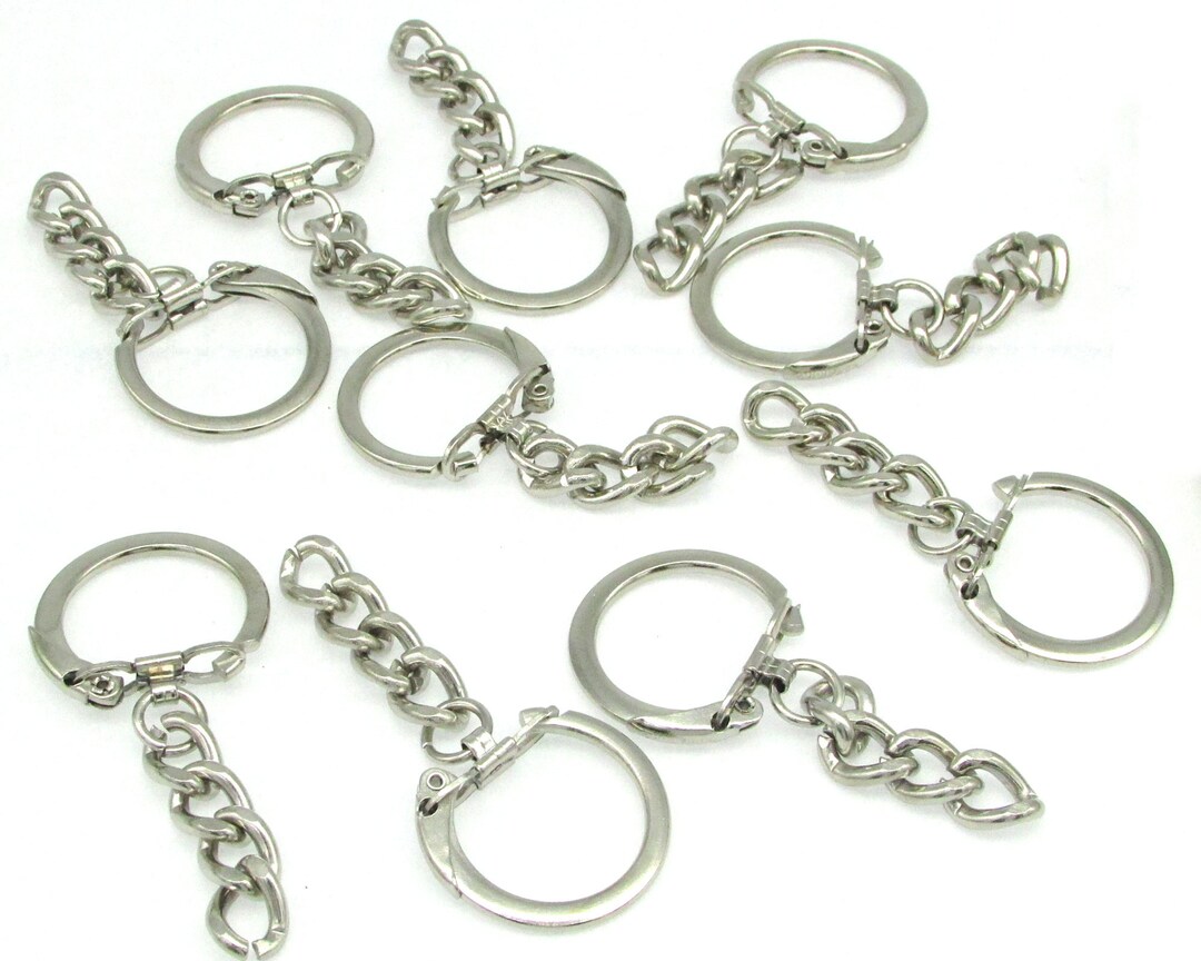 Vintage Silver-tone Keychain Findings With Latching Key Ring and Chunky ...