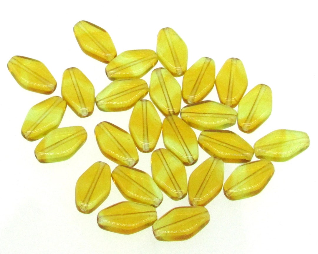 13x8mm Flat Diamonds, Two-tone Translucent Czech Pressed Glass Beads - Etsy
