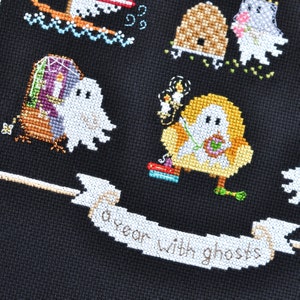 Ghost Calendar Cross Stitch. Ghost Cross Stitch Pattern. Halloween ...