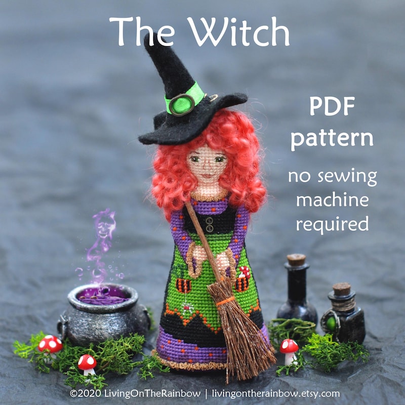 Witch Cross Stitch Pattern - Etsy