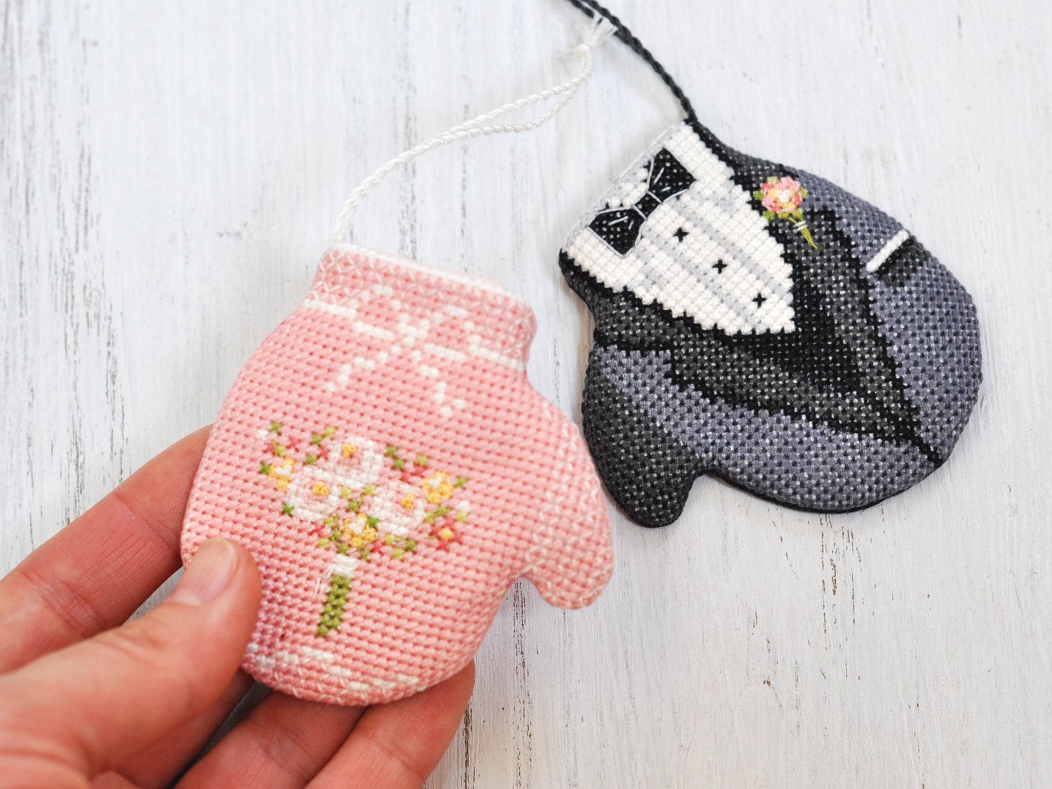 Wedding Cross Stitch Pattern. Mitten Cross Stitch Pattern. Mr | Etsy