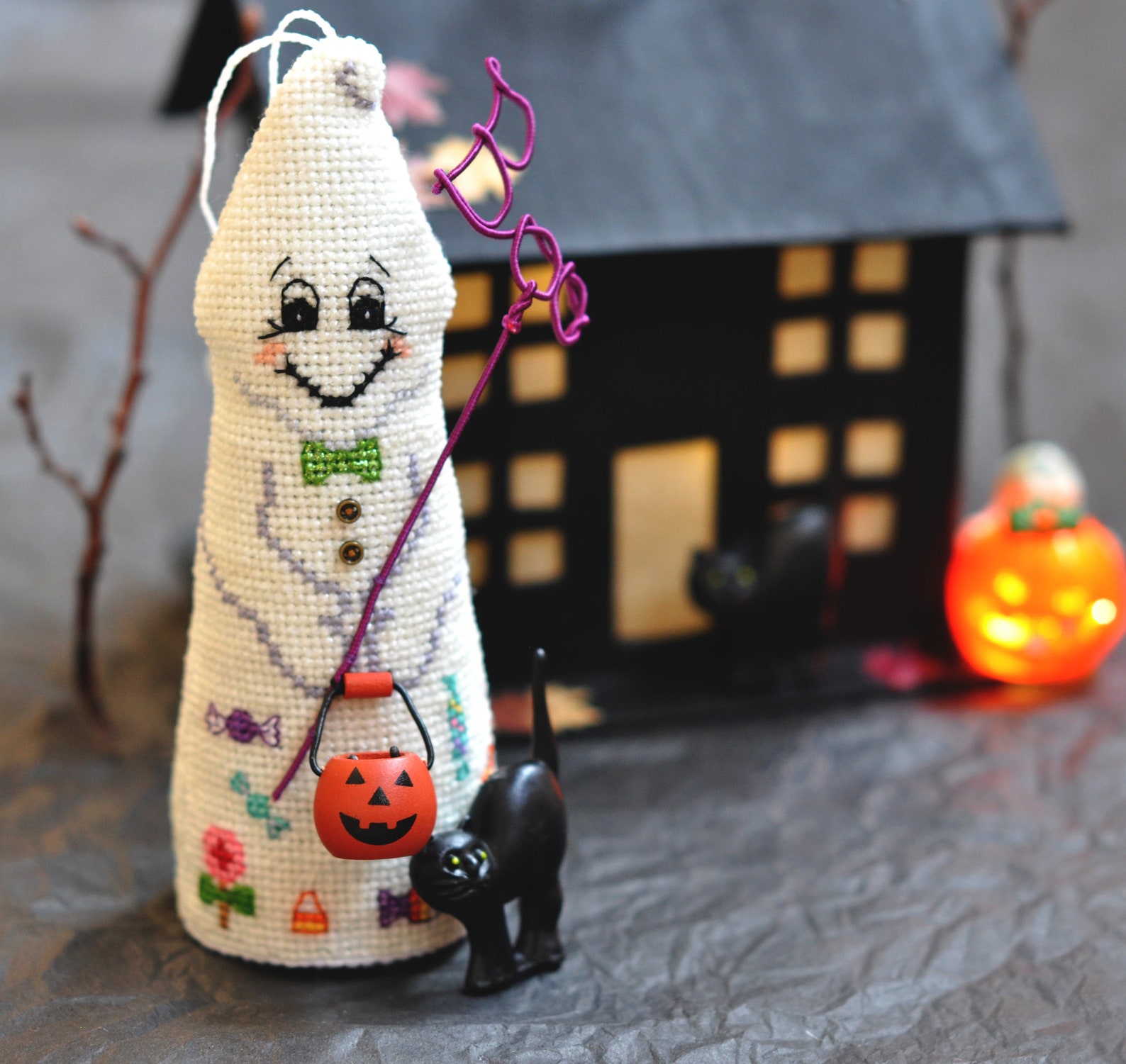 Ghost Cross Stitch Pattern. Halloween Cross Stitch Pattern. - Etsy