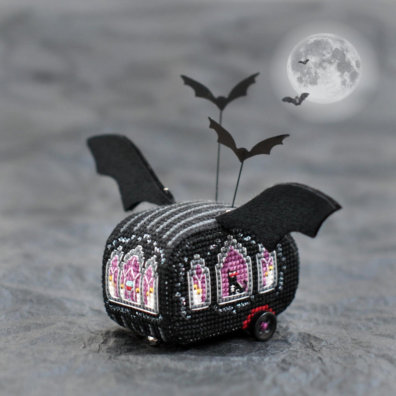 Gothic Camper Cross Stitch Pattern: Vampire Halloween Caravan ...