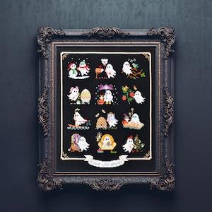Ghost Calendar Cross Stitch. Ghost Cross Stitch Pattern. Halloween ...