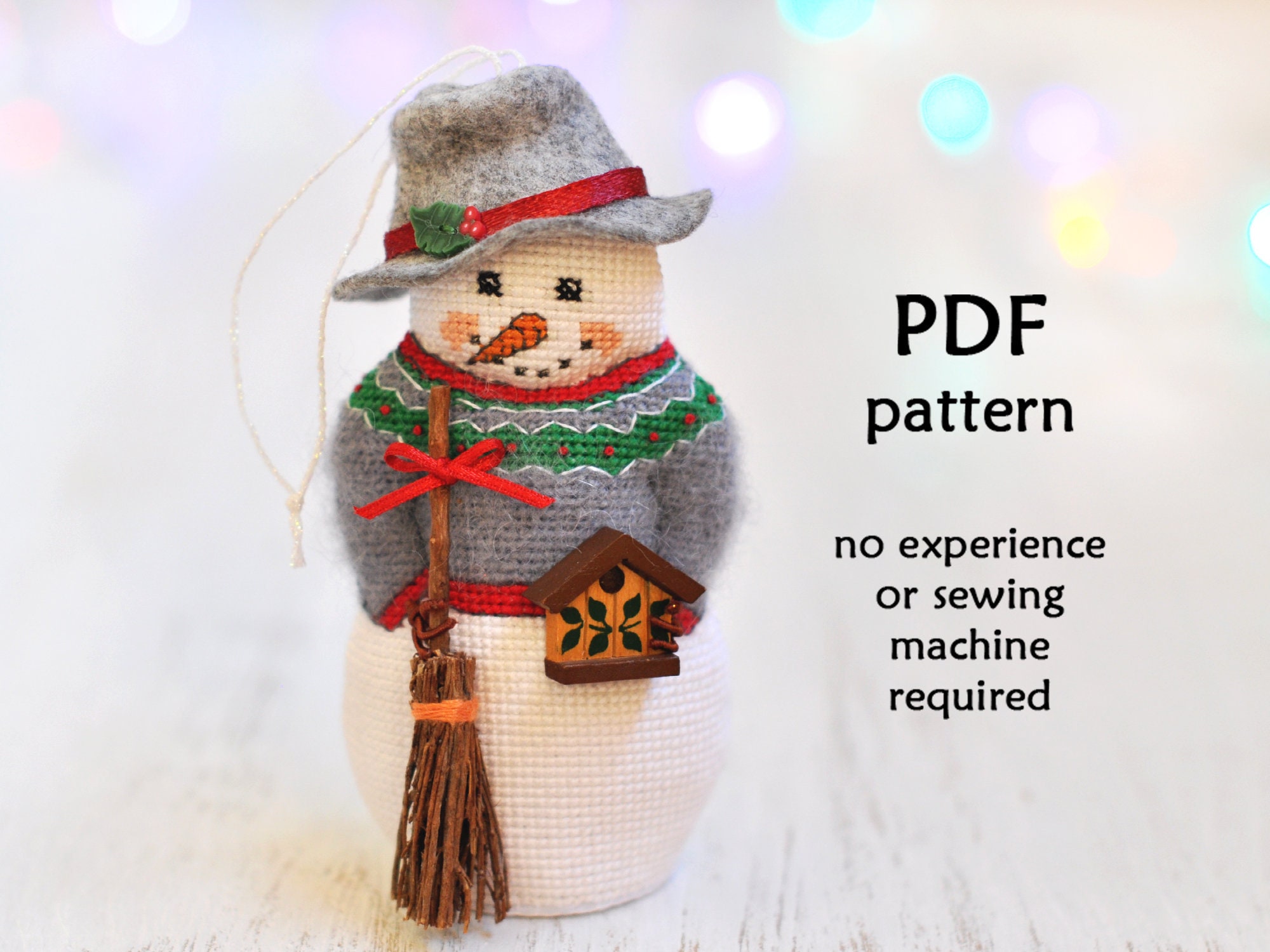 Snowman Cross Stitch Pattern. Christmas Cross Stitch Pattern. - Etsy