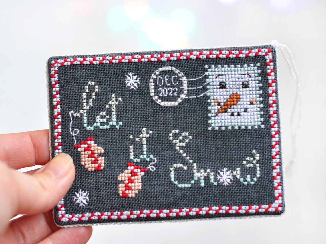 Let It Snow Cross Stitch Pattern. Christmas Card Cross Stitch - Etsy