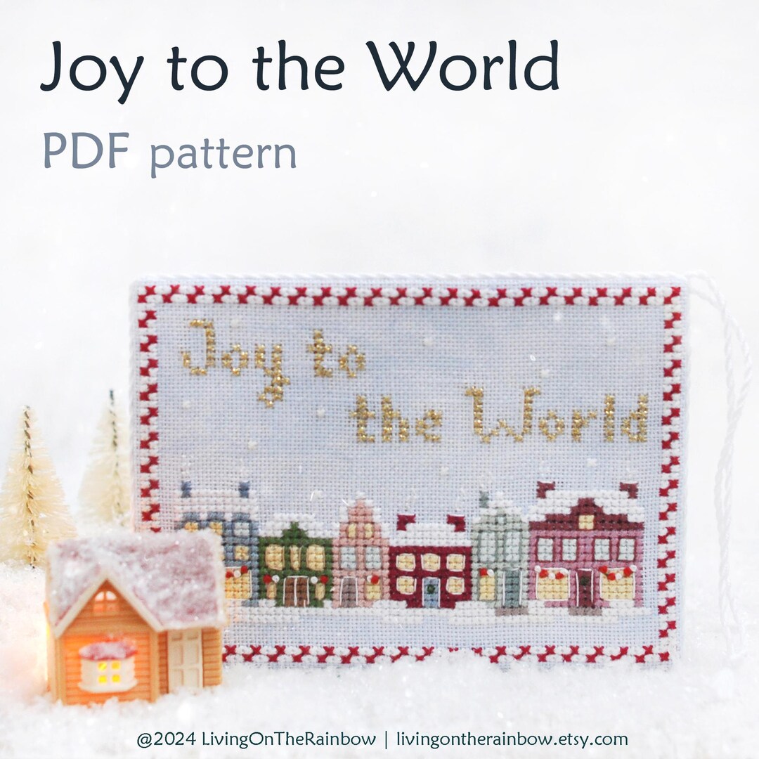 Joy to the World Cross Stitch. Christmas Cross Stitch Pattern. Christmas Card Cross Stitch. Easy ...