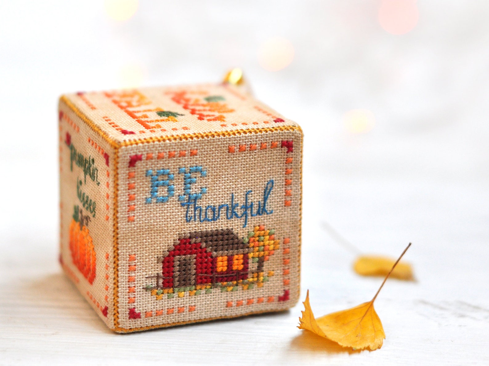 Fall Cross Stitch Pattern. Autumn Cross Stitch. Pumpkin Cross | Etsy