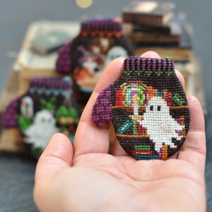 Set of 3 Ghost Cross Stitch Pattern. Library Ghost Cross Stitch ...