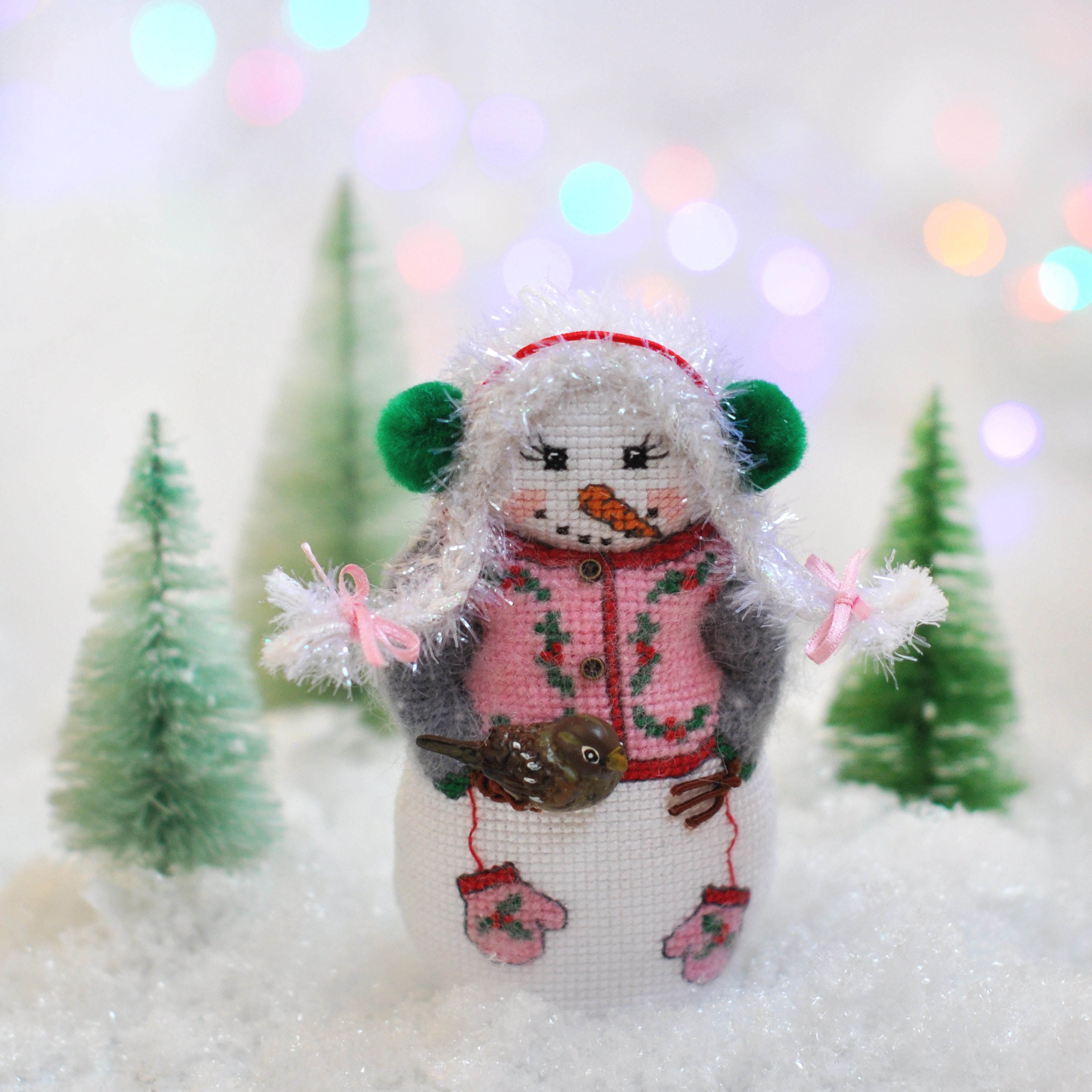 Snowman Cross Stitch Pattern. Cross Stitch Christmas Ornament. | Etsy