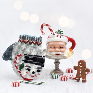 Christmas Mitten Cross Stitch Patterns: Vintage Mugs, Ornaments DIY ...