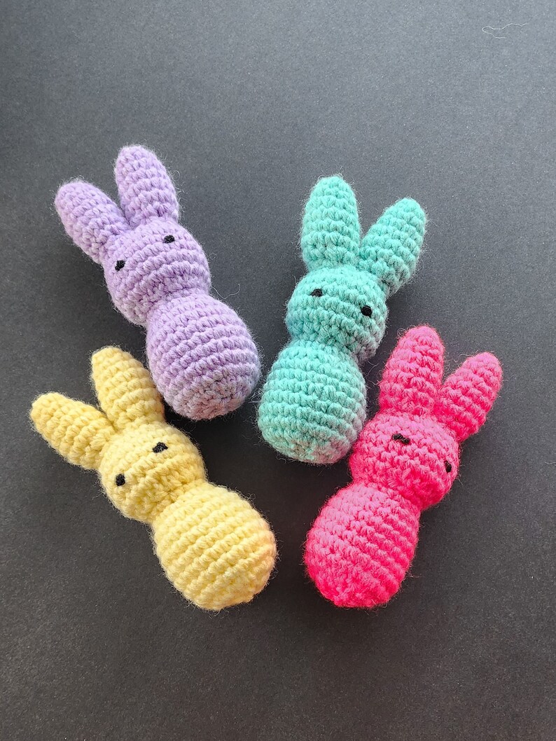 Purple Crochet Peep Bunny, Crochet Marshmallow Bunny, Crochet Easter ...
