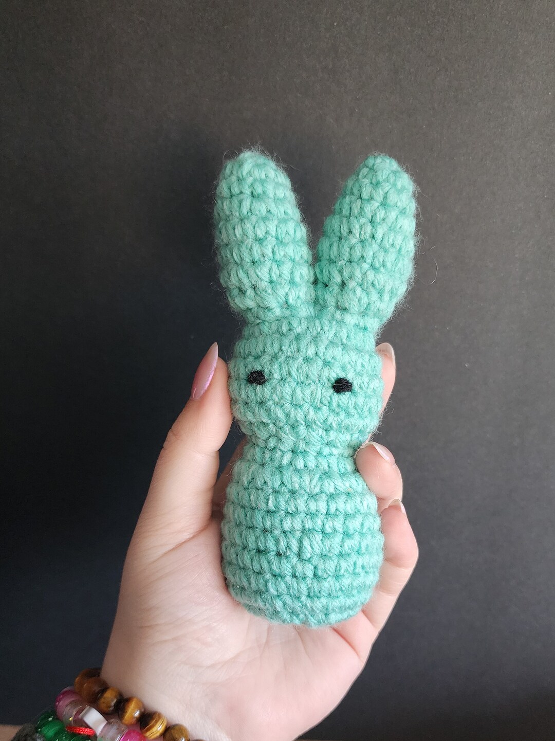 BLUE Crochet Peep Bunny, Crochet Marshmallow Bunny, Crochet Easter ...