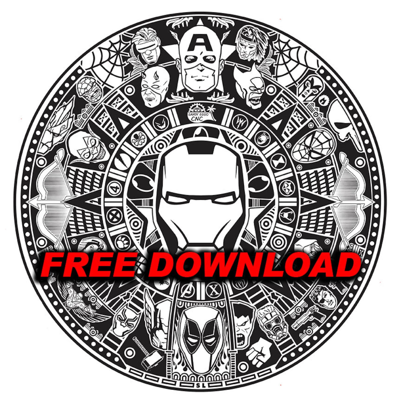 Marvel Azteca Calendar CAD File - FREE (read Description) - Etsy