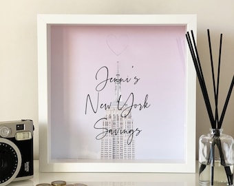 New York Savings Jar // Travel Jar // Personalised // Money Bank ...