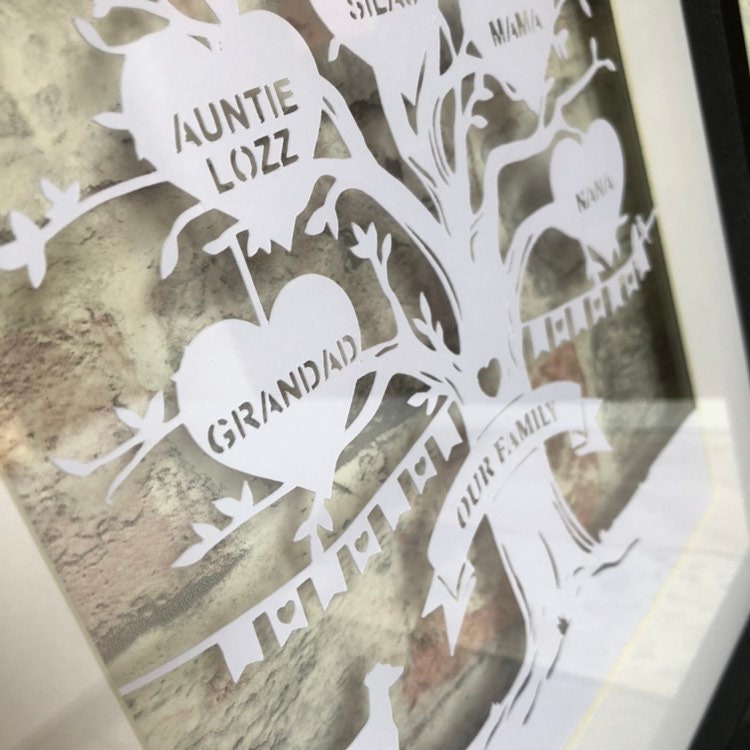 Family Tree Papercut // Personalised Papercutting A4 or A3 - Etsy