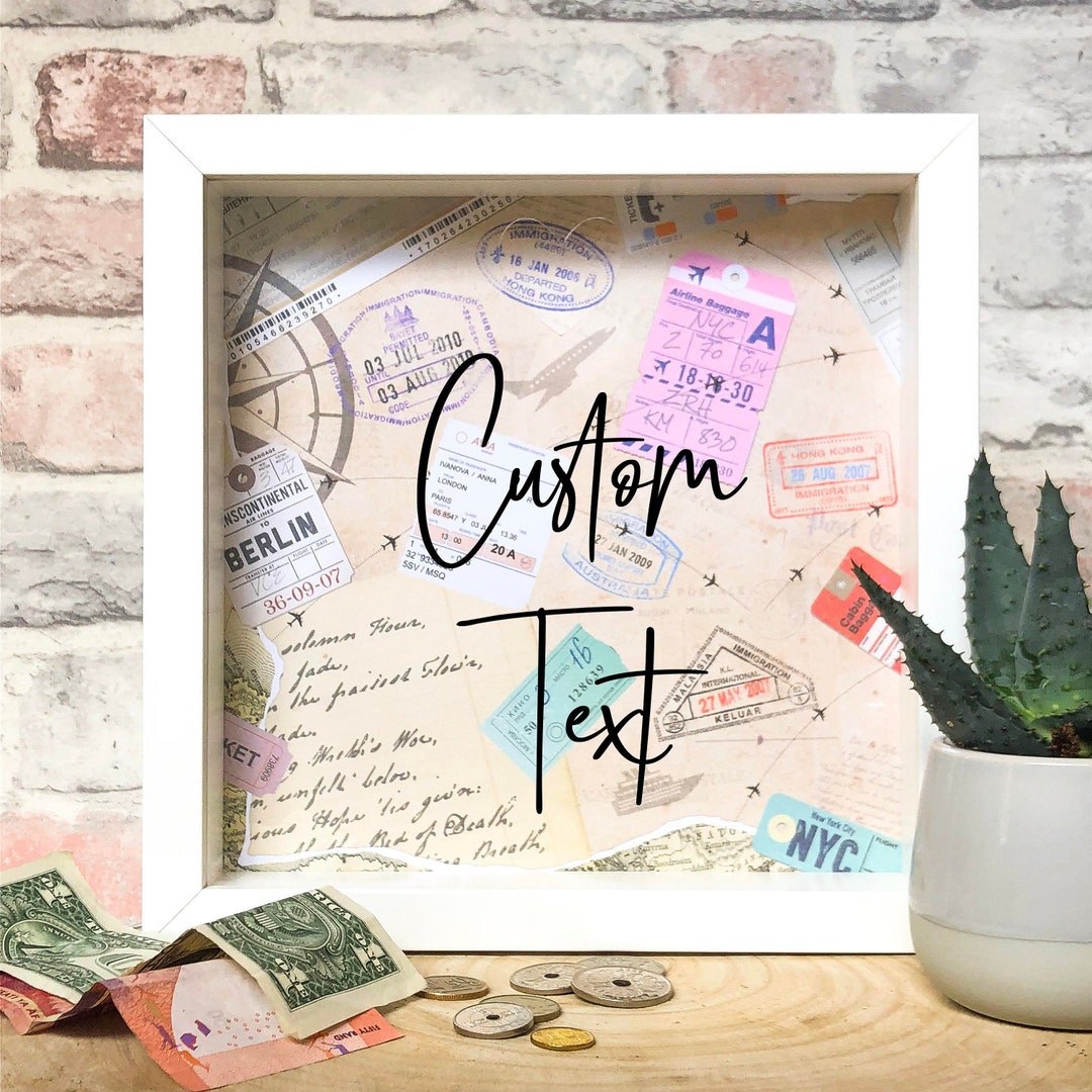 Custom Adventure Travel Fund // Personalised // Custom Savings Frame ...