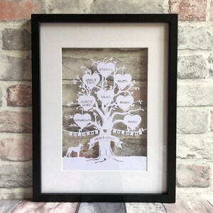 Family Tree Papercut // Personalised Papercutting A4 or A3 - Etsy
