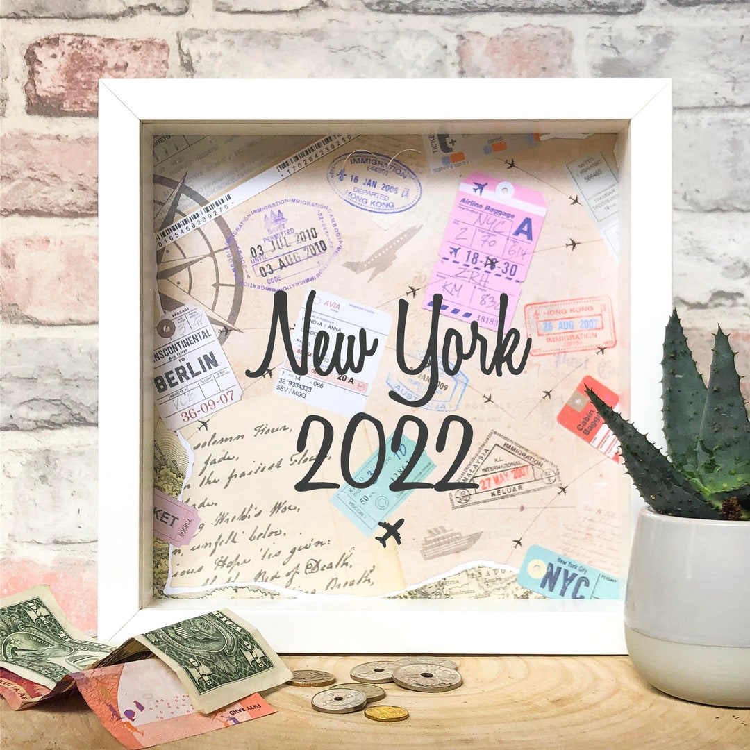 New York Travel Frame // Personalised // Custom Savings Frame // Travel ...