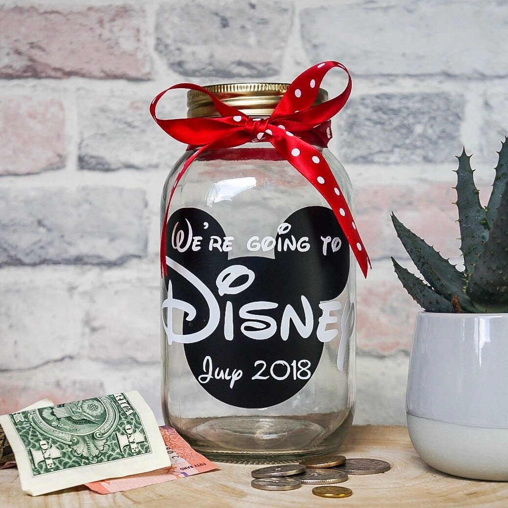 We're Going to Disney Savings Jar // Mickey Mouse // Minnie // Custom ...