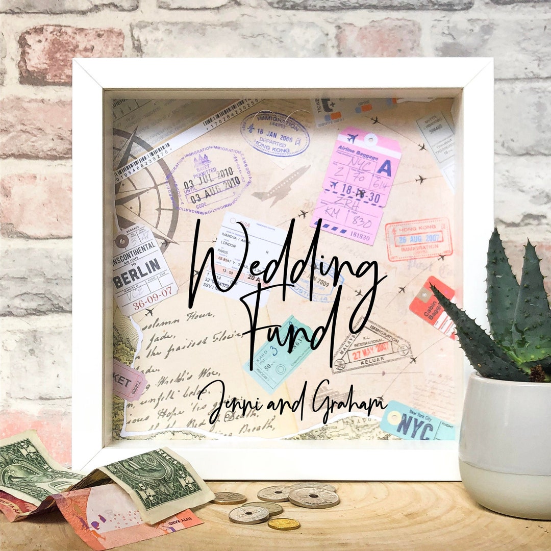 Custom Wedding Fund // Personalised // Savings Frame // Travel Fund ...