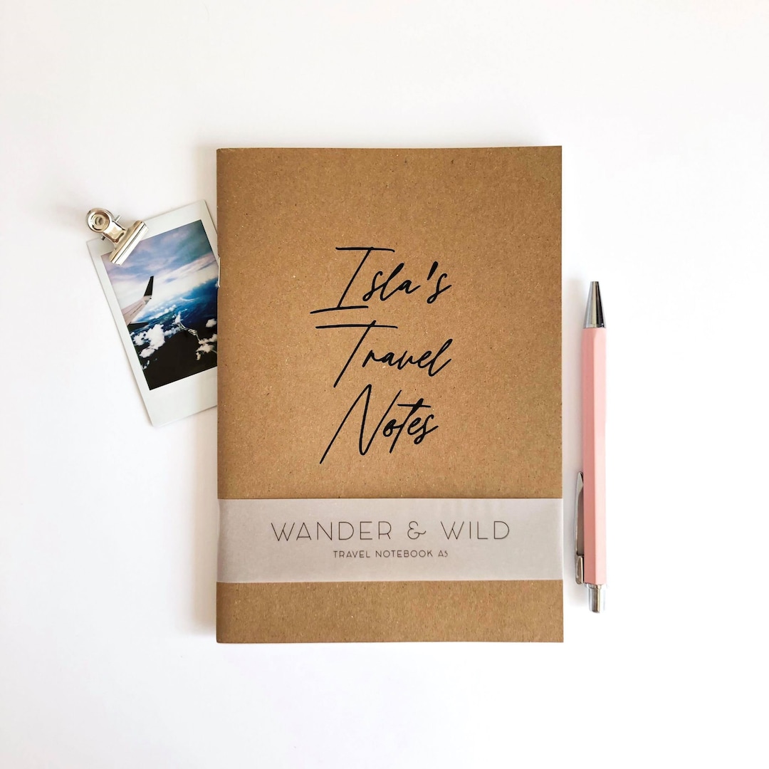 Travel Notes Notebook // Personalised // Adventure Journal // Lined or ...