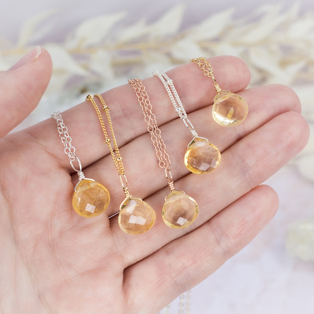 Citrine Crystal Necklace. Citrine Necklace. Boho Citrine Jewelry ...