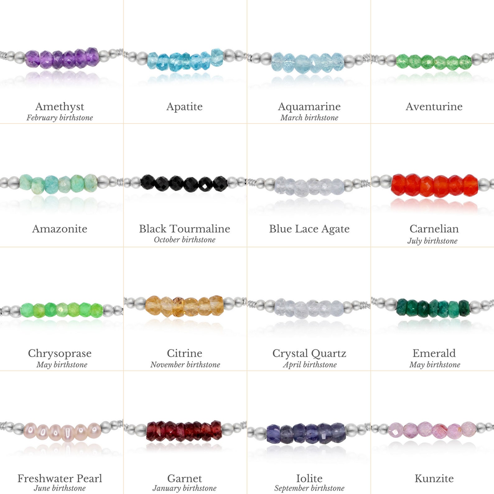 Gemstone Bar Necklace Gemstone Necklace Birthsone Necklace | Etsy