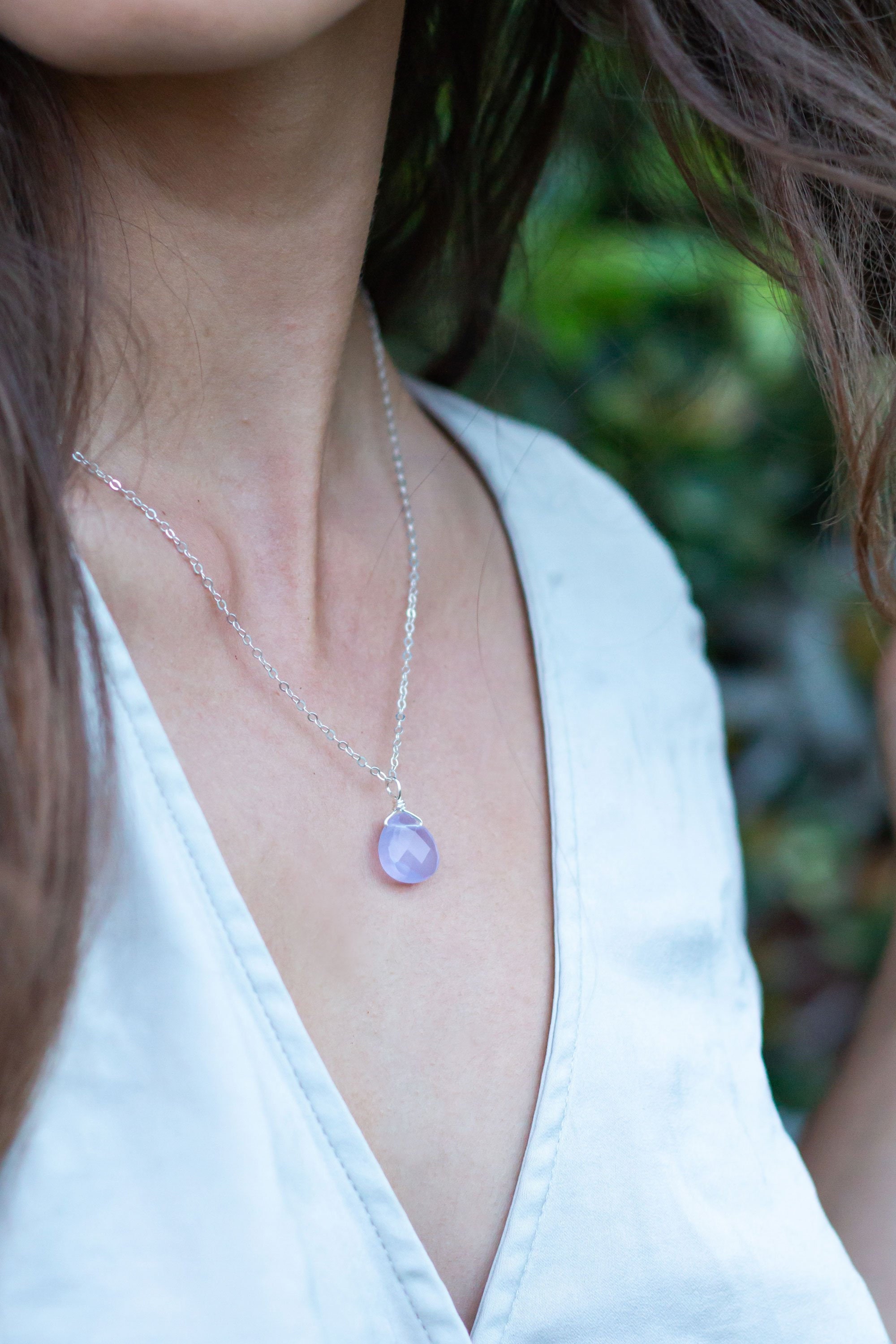Lavender Quartz Necklace Lilac Crystal Quartz Faceted | Etsy