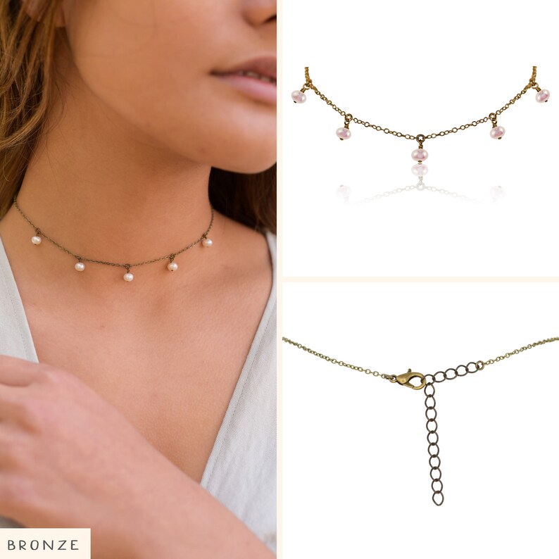 Dainty Pearl Choker Freshwater Pearl Choker Women Chokers Etsy